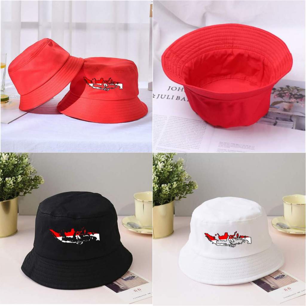 Jual Bucket Hat Sablon Peta Indonesia Special Kemerdekaan Indonesia ...