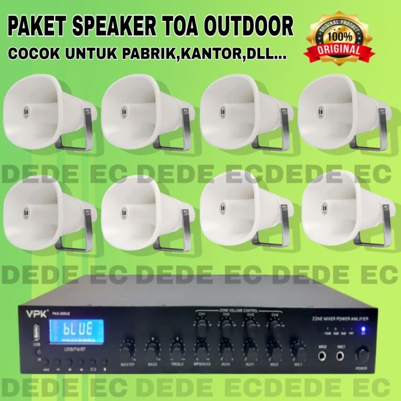 Jual PAKET SPEAKER TOA OUTDOOR SPEAKER TOA 25 WATT 8 TITIK+AMPLI ZONA ...