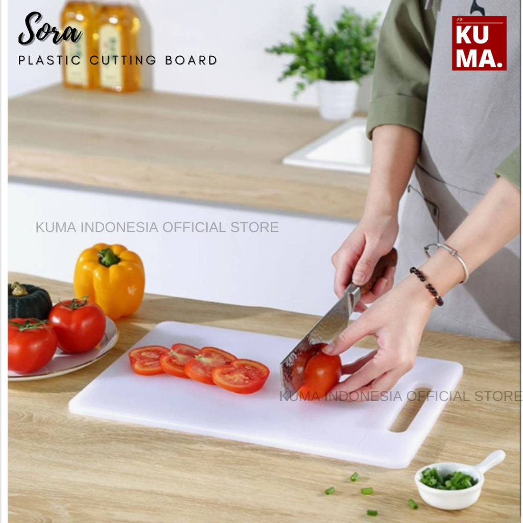 Jual KUMA Sora Talenan Plastik Food Grade Putih Plastic Cutting Board ...