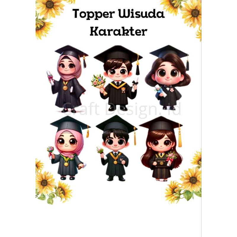 Jual Topper Wisuda Karakter Kartun Dekorasi Buket Murah | Shopee Indonesia