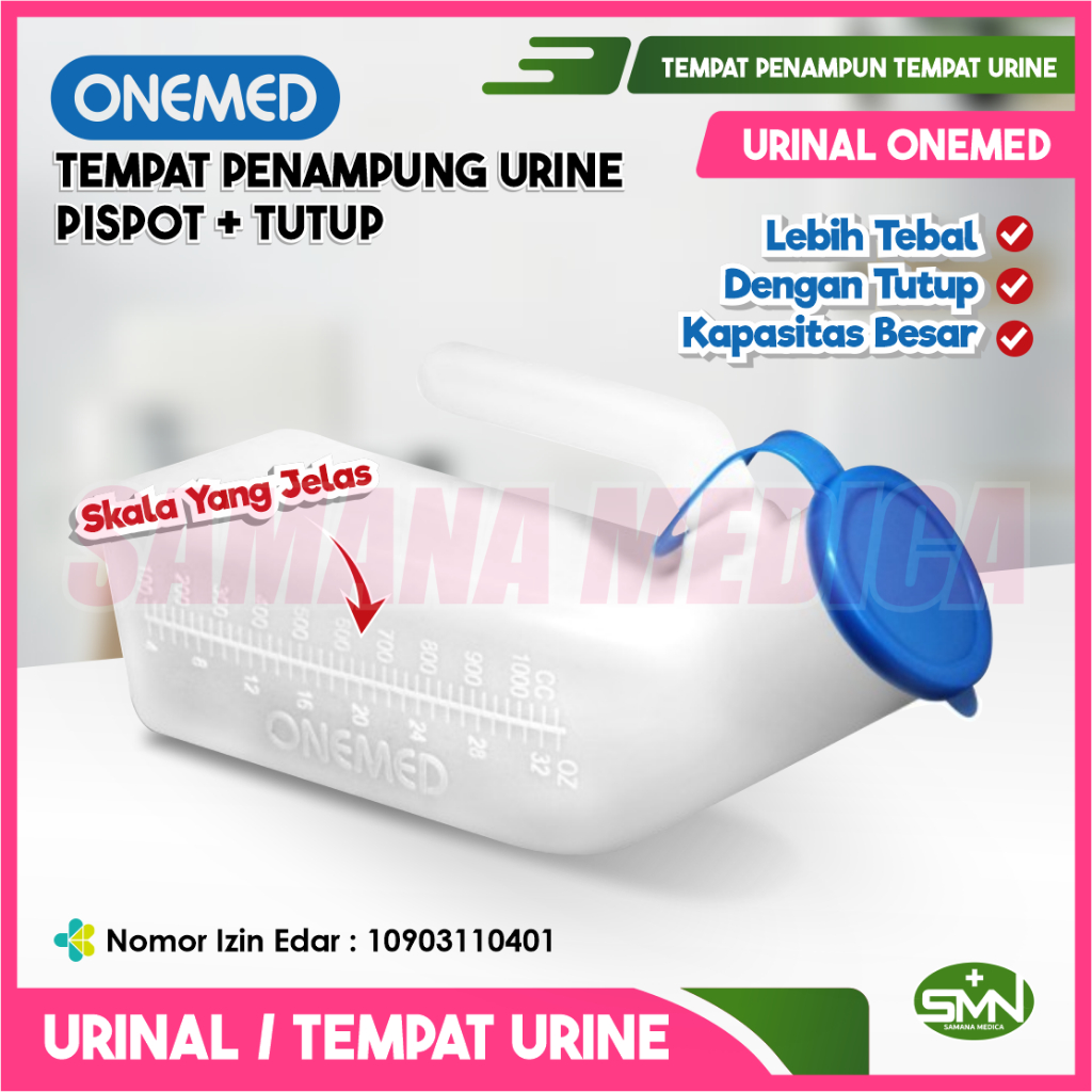 Jual Pispot Urinal + TUTUP ONEMED - Untuk Pria - Dengan Tutup Plastik ...