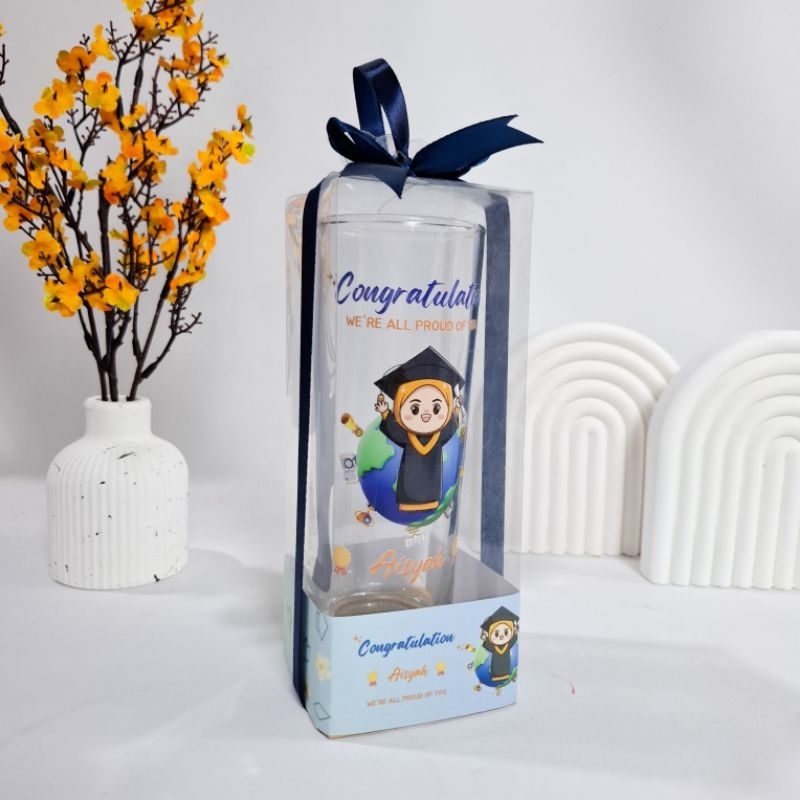 Jual Gift Gelas Kaca Custom Bamboo Glass Ala Korea Estetik Print Full ...