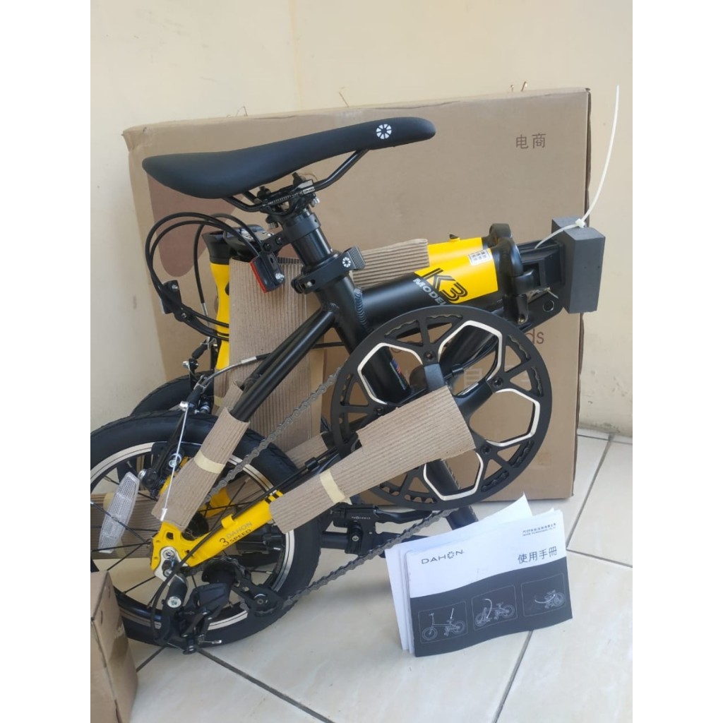 Jual Sepeda Lipat Dahon K3 14 inch 3 Speed Yellow New Original | Shopee Indonesia