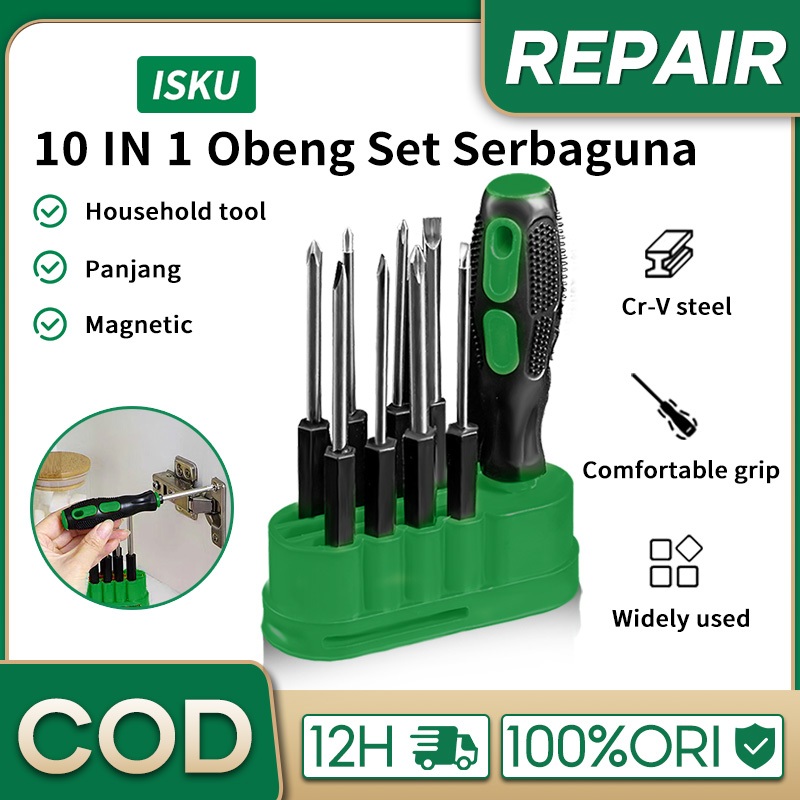 Jual ISKU obeng set kembang 10 in 1 Obeng satu set obeng serbaguna ...