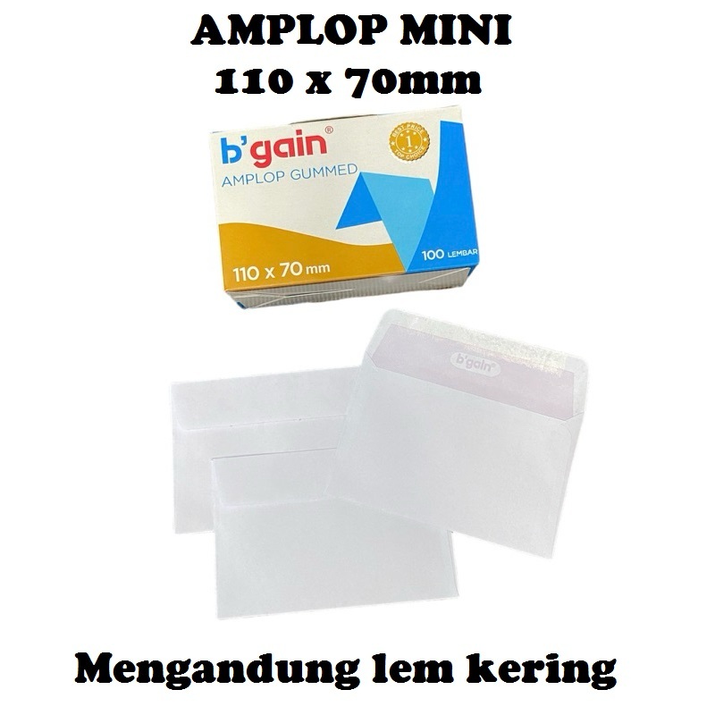 Jual (PACK) AMPLOP MINI 110x70mm 70 GRAM B'GAIN ISI 100 | Shopee Indonesia