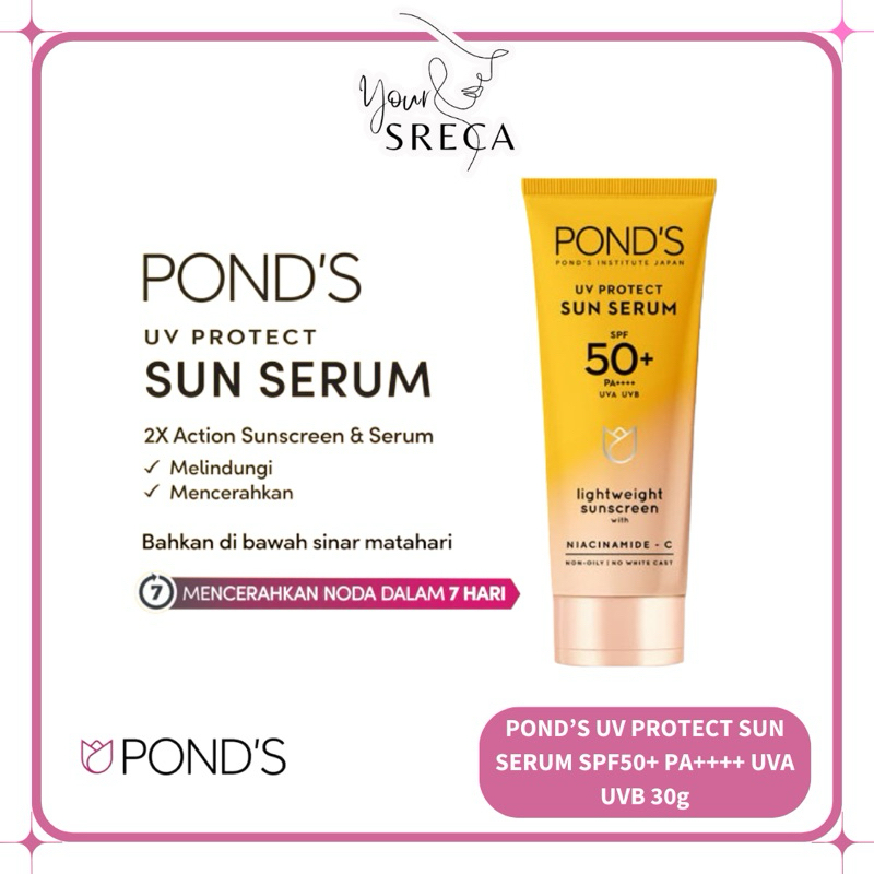 Jual Pond’s UV Protect Sun Serum SPF 50+ PA++++ UVA UVB 30g | Shopee Indonesia