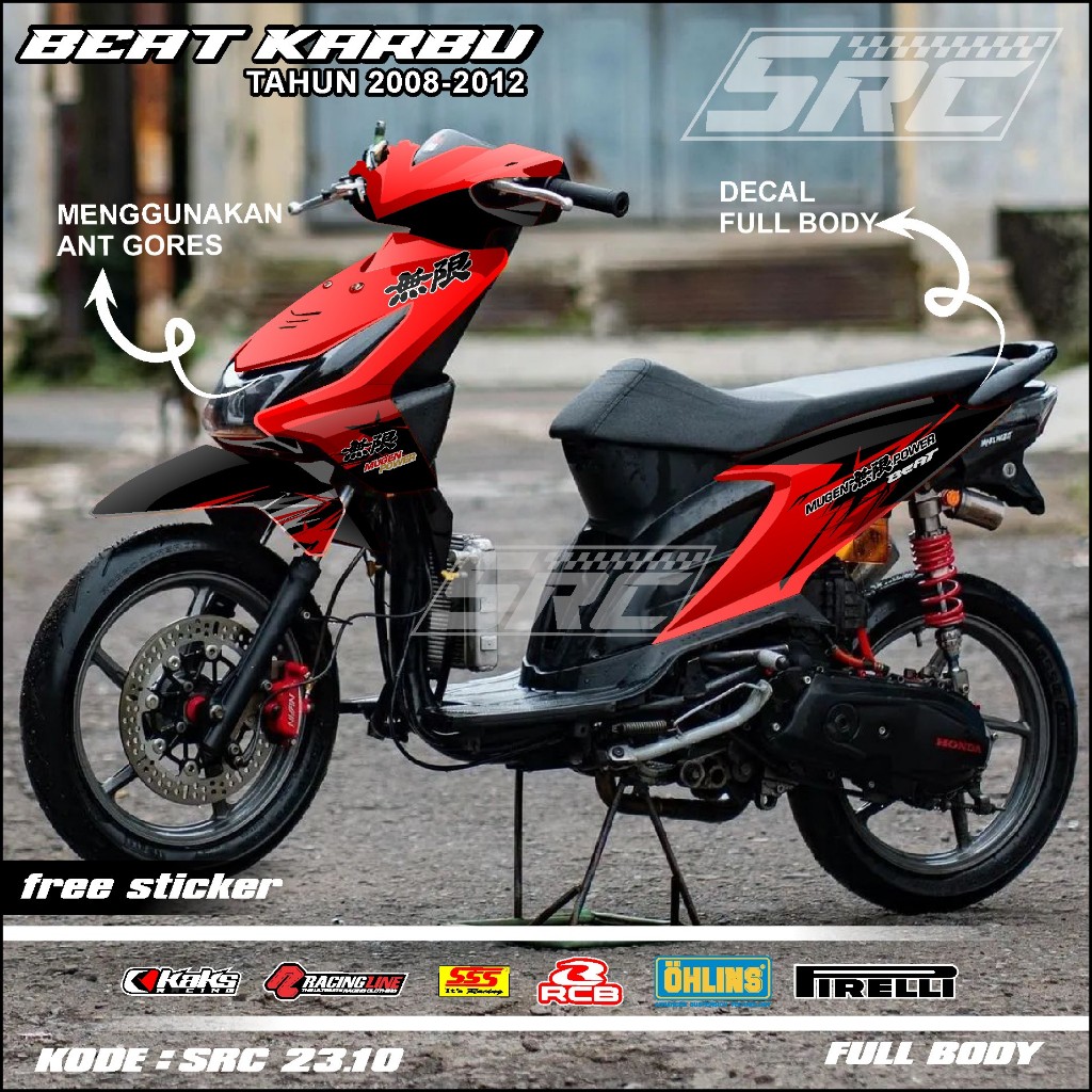 Jual COD Decal Stiker Full body Honda Beat Karbu 2008 2009 2010 2011 ...