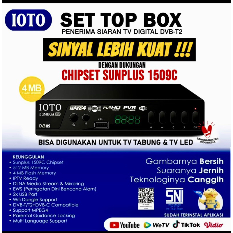 Jual SET TOP BOX TV Tabung STB TV DIGITAL iOTO OMEGA SNI KOMINFO ...