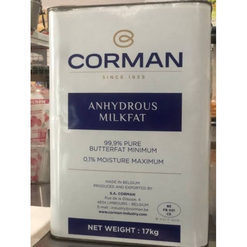 Jual Butter Corman AMF PI-3 Anhydrous MilkFat REPACK 500GR | Shopee ...