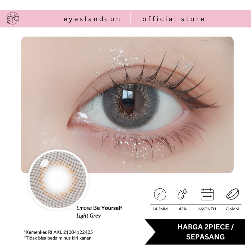 Jual Eyeslandcon - Softlens Emosa Be Yourself LightGrey ( 2pcs / SEPASANG ) | Shopee Indonesia