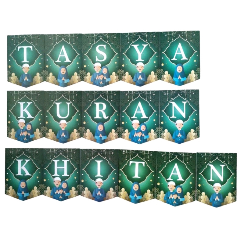 Jual banner flag bunting flag garland flag tasyakuran khitan / selamat ...