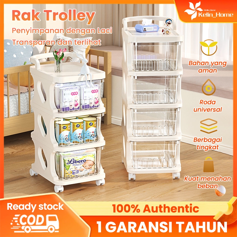 Jual Rak Trolley dorong Laci Rak Troli Susun Serbaguna Kamar Tidur ...