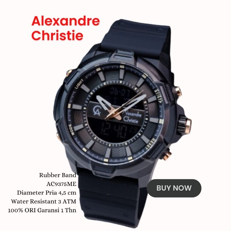 Jual TERBARU JAM ALEXANDER CHRISTIE PRIA ORIGINAL DIGITAL+ ANALOG MODEL ...