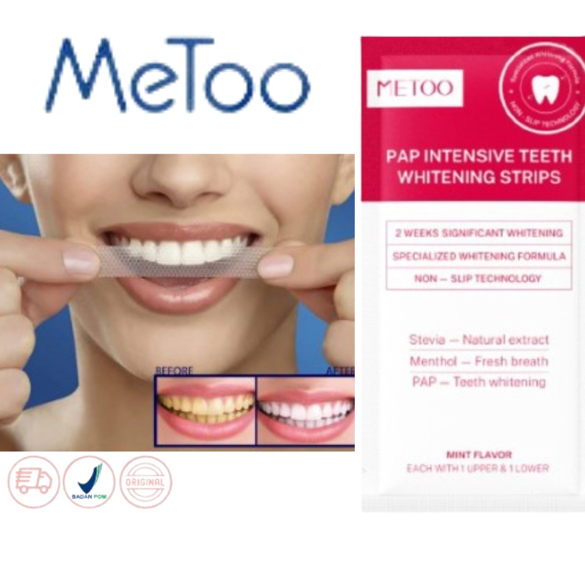 Jual METOO STRIPS INTENSIVE TEETH WHITENING METOO PAP - MENCERAHKAN / MEMBUAT NAFAS LEBIH SEGAR ...