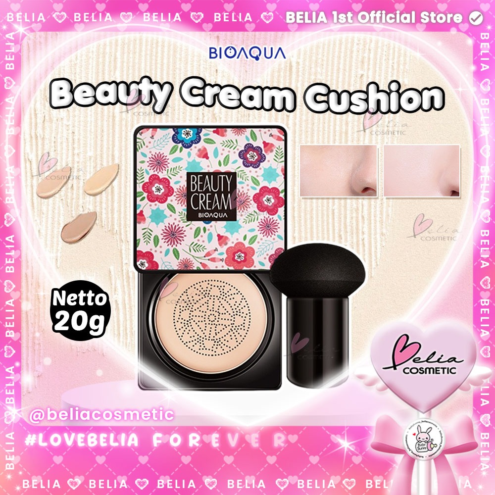 Jual BELIA BIOAQUA Beauty Cream Cushion 20g | BB Cushion | Waterproof ...