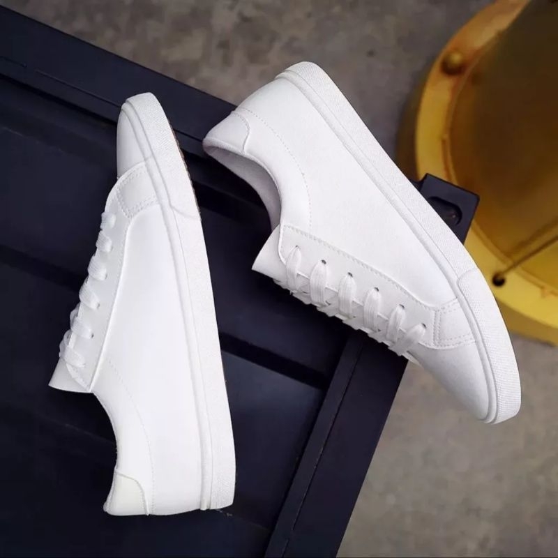 Jual Sepatu couple Full White Sepatu Putih Casual Pria Wanita | Shopee ...
