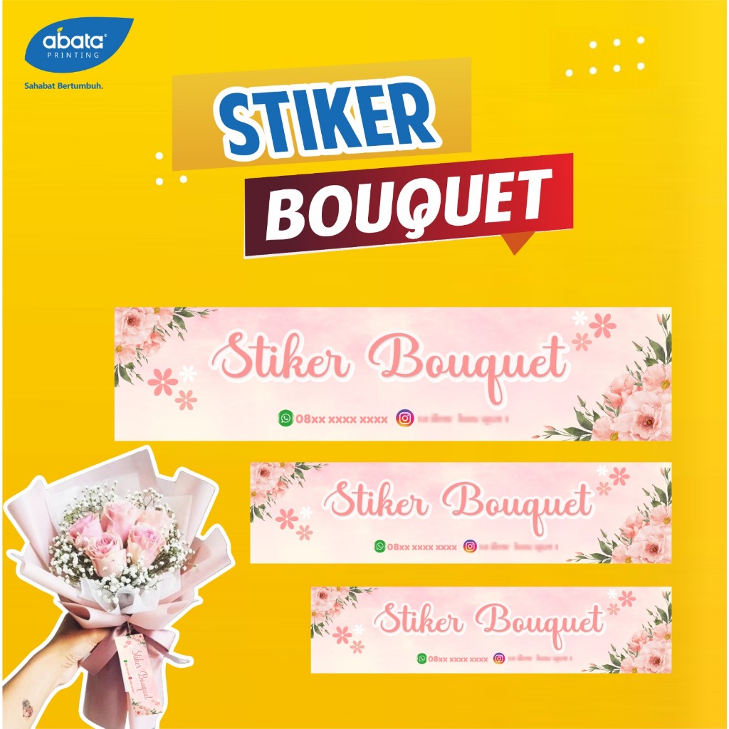 Jual Stiker Buket Sticker Bouquet Label Buket Custom Stiker Buket Bunga ...