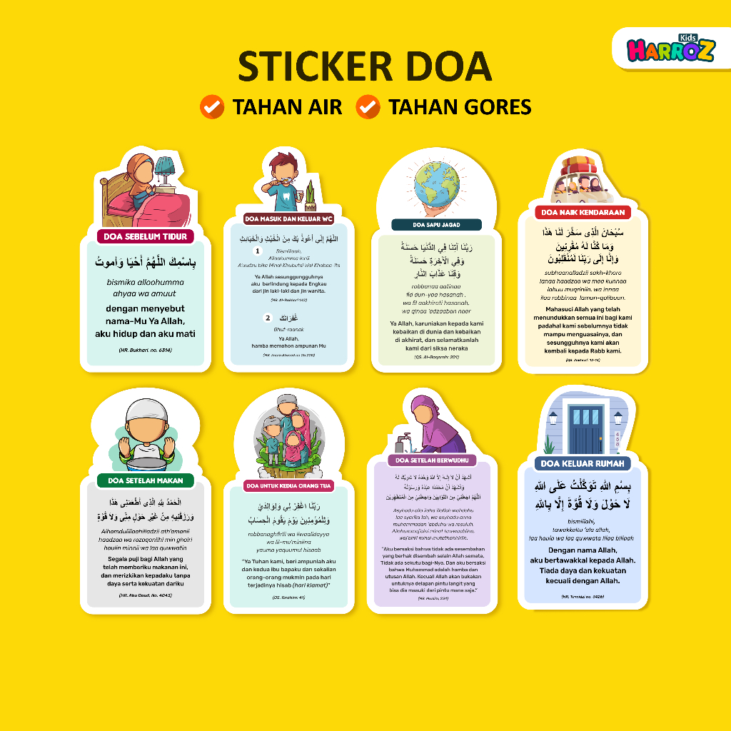 Jual Sticker Doa Harian Stiker Anti Air Vinyl Cut Anak Remaja | Shopee ...