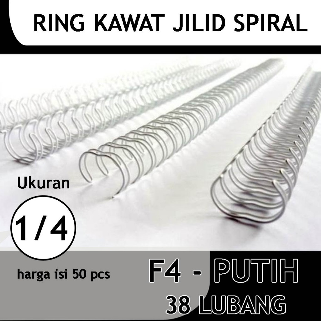 Jual ISI 50 PCS KAWAT BESI SPIRAL / JILID KAWAT F4 1/4 pitch 3:1 RING ...
