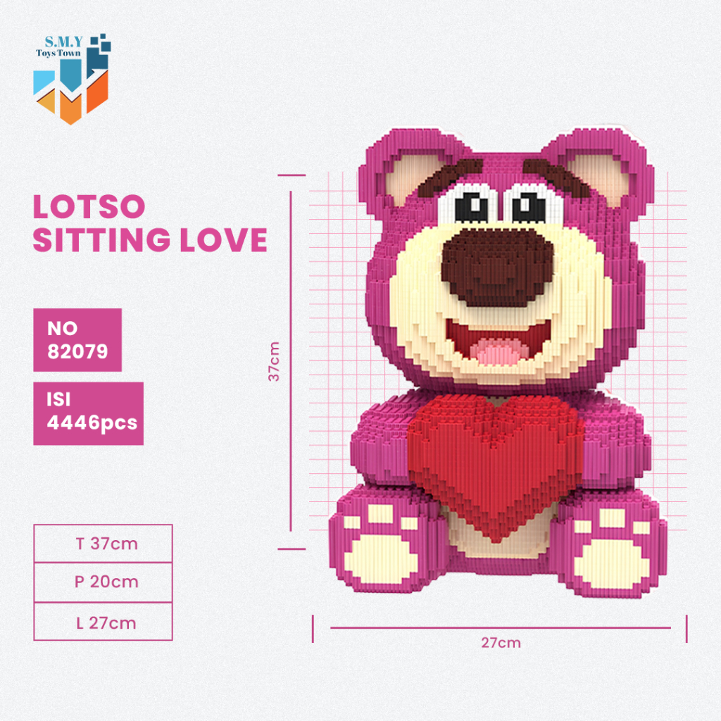 Jual SMY Toystown Sitting Lotso Bear Nano Block Big Bricks Mainan Balok ...