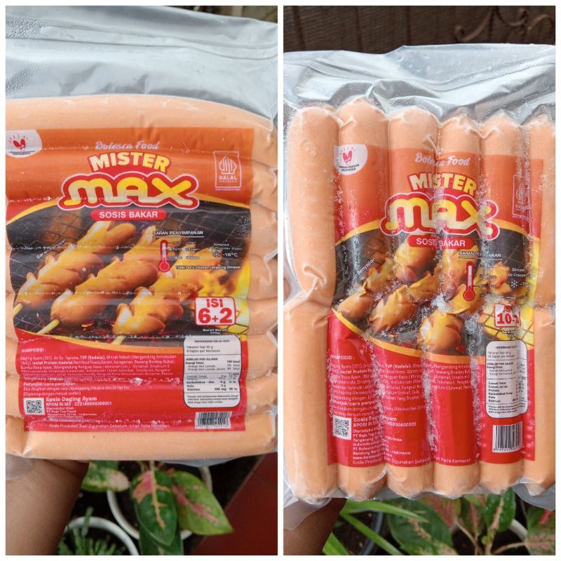 Jual Mister Max Sosis Ayam Bakar Isi 8pcs dan 12pcs Kemasan 550gram ...