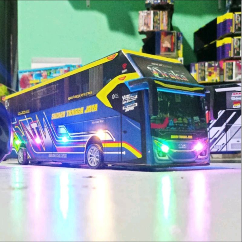 Jual Bus Telolet Basuri Full Lampu Mainan Miniatur Bus Oleng | Shopee ...