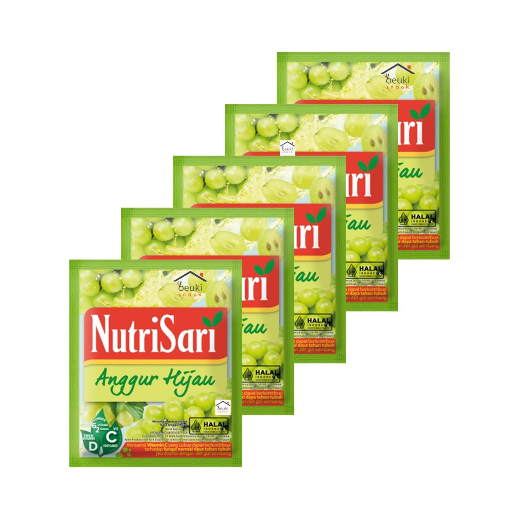 Jual 5PCS NutriSari Anggur Hijau Minuman Bubuk Rasa Anggur Hijau ...