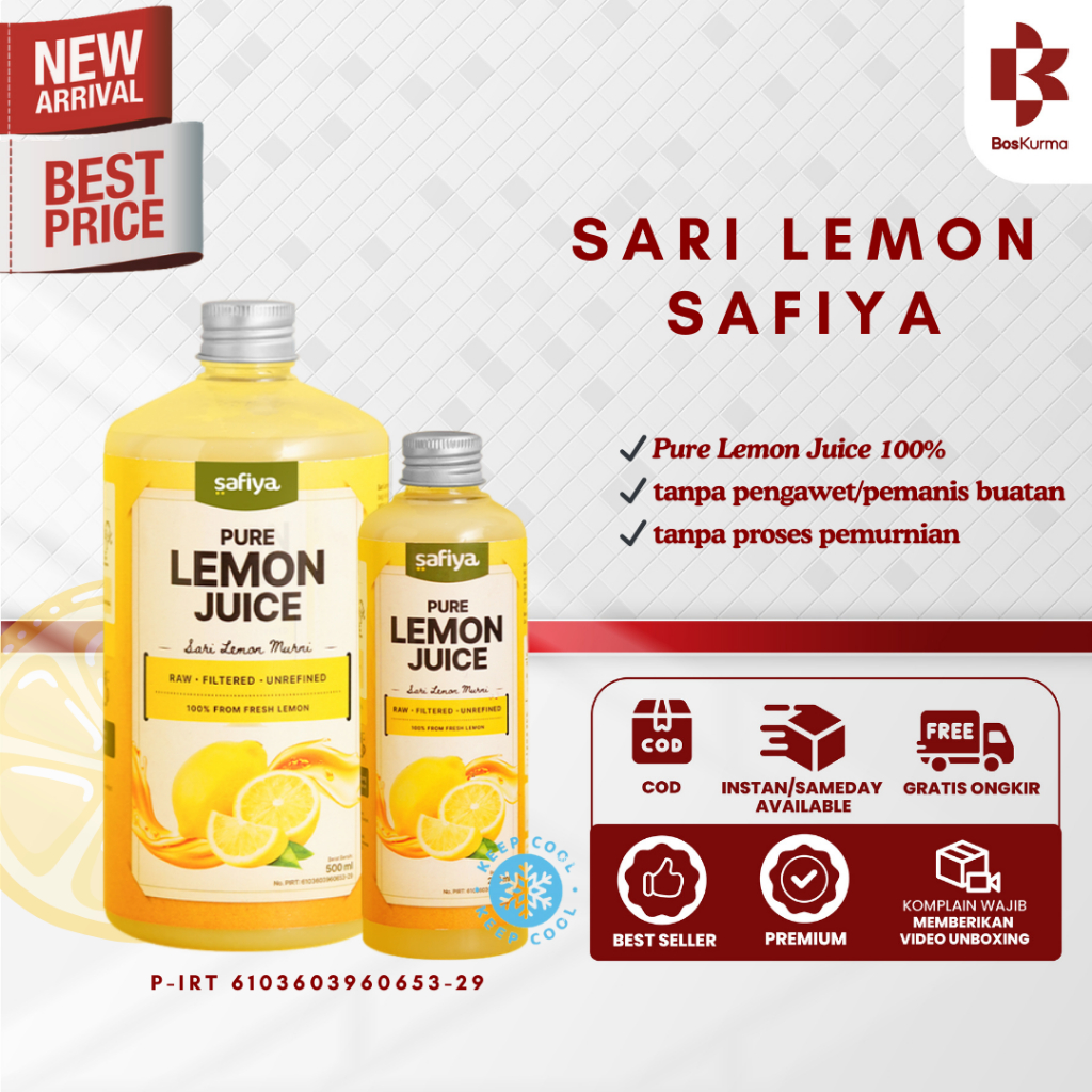 Jual Sari Lemon Safiya - Pure Lemon Juice 100% Lemonits | Shopee Indonesia