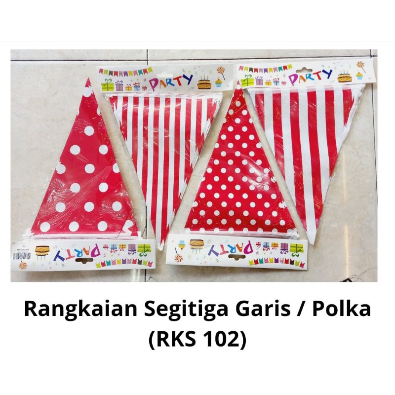 Jual Rangkaian Segitiga Polkadot & Garis/Banner flag Merah Putih ...