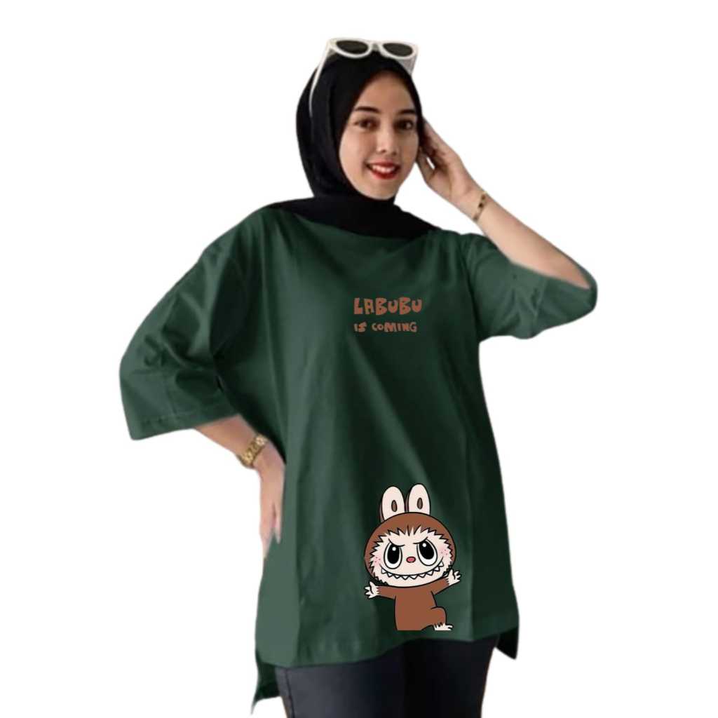 Jual Atasan Wanita Model Oversize Lengan 7/8 Gambar Labubu Print DTF ...