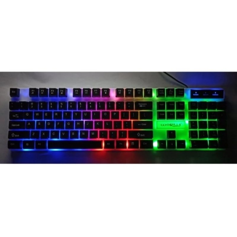 Jual Keyboard gaming warwolf K1/Fk109 lampu RGB Keyboard usb gaming ...