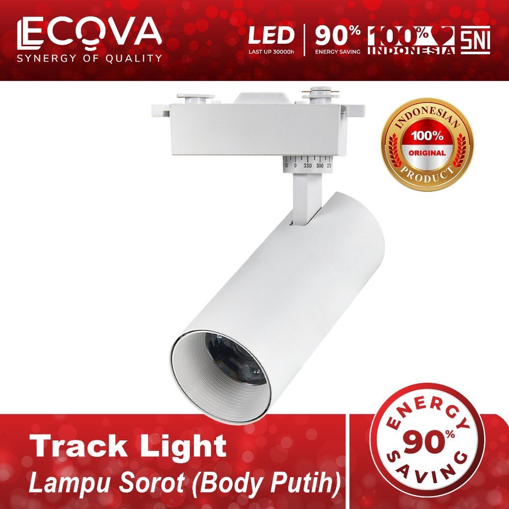 Jual ECOVA Lampu Rell / LED Track Light 10W Spoot Light Terang ...