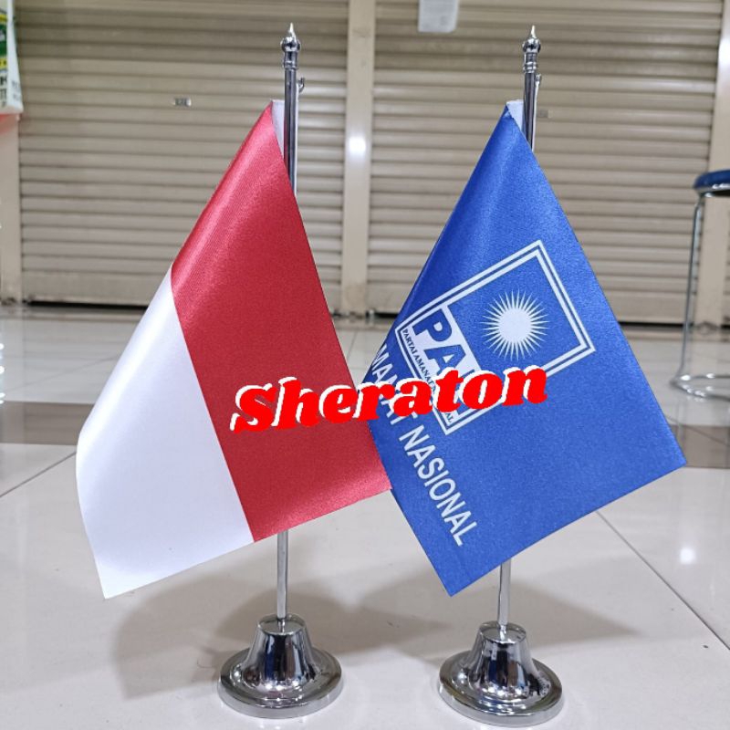 Jual tiang stenlis meja+bendera partai PAN+Indonesia | Shopee Indonesia