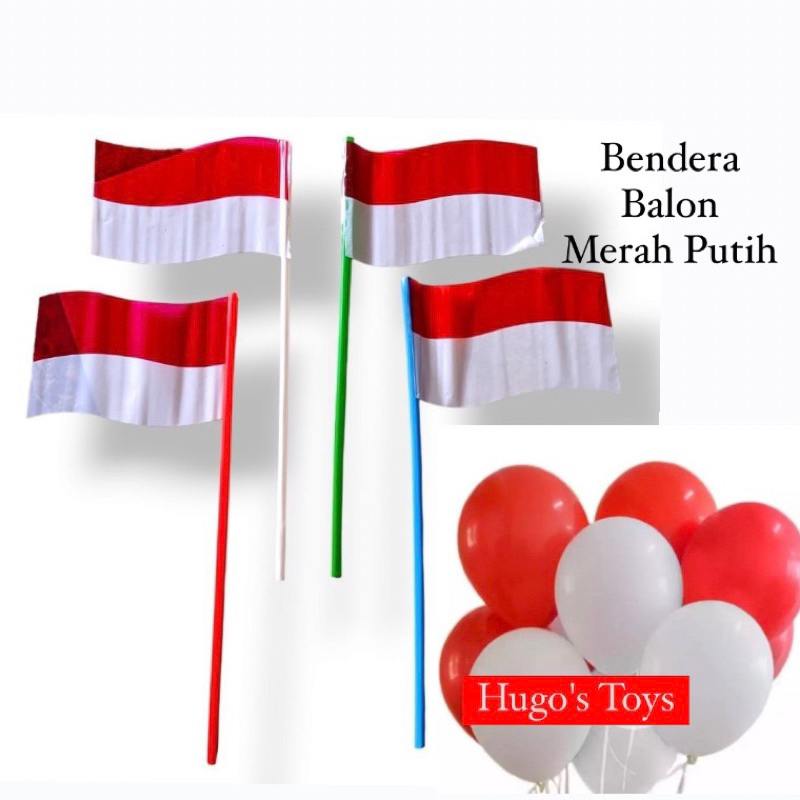 Jual Bendera Indonesia Balon Merah Putih plastik dengan priwitan ...
