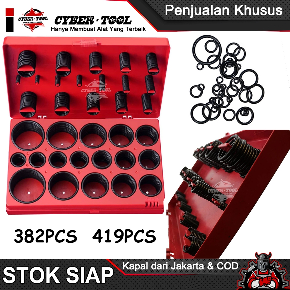 Jual Karet Rubber O Ring Universal Seal Tightening 419 PCS - Red ...