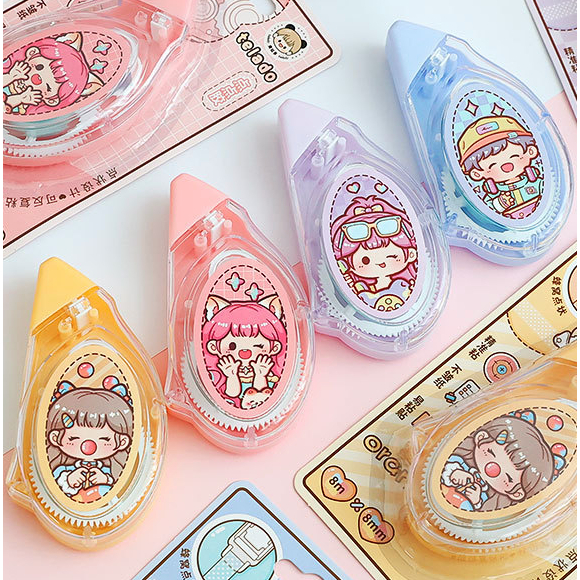 Jual 8M Roller Double Tape Glue Tape Lem Kertas Selotip Aesthetic Motif ...