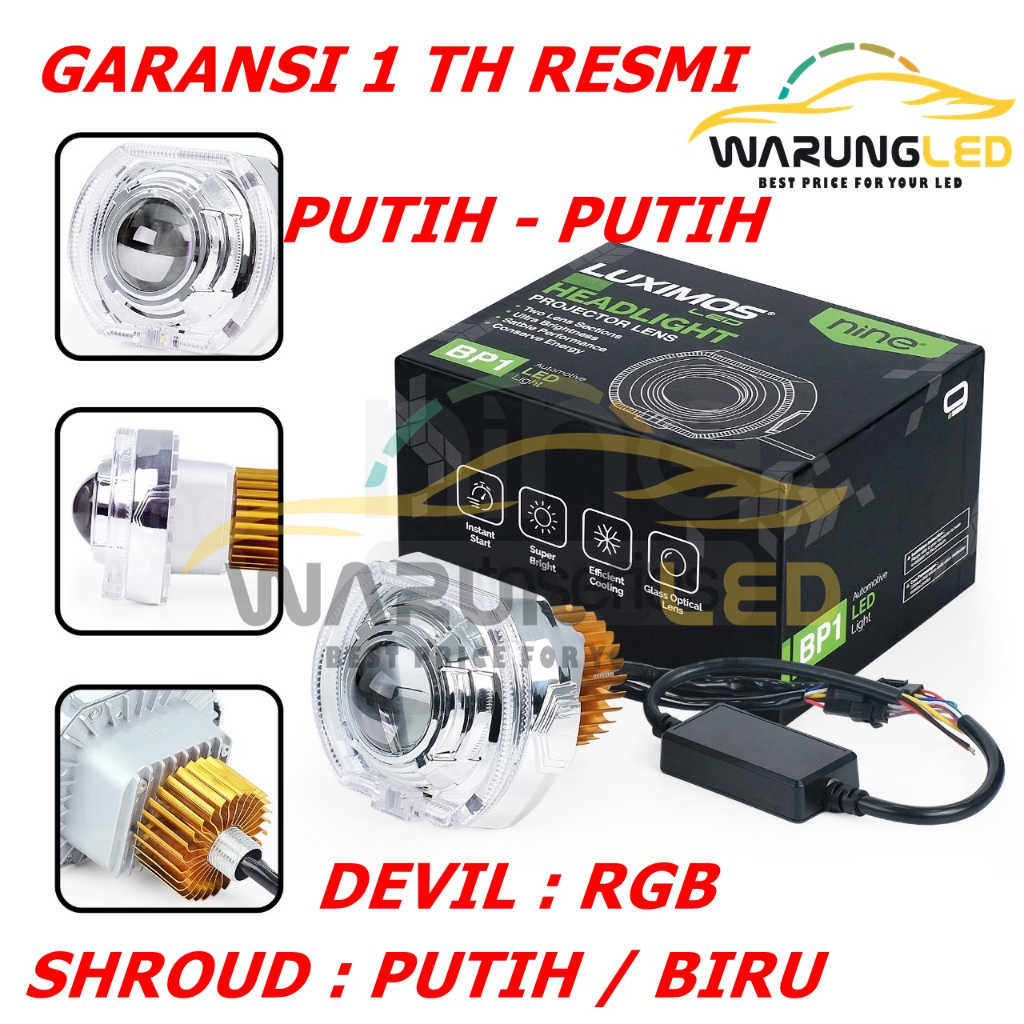 Jual BI-LED BILED PROJECTOR MOTOR 9NINE LUXIMOS BP1 35 WATT SHROUD ...