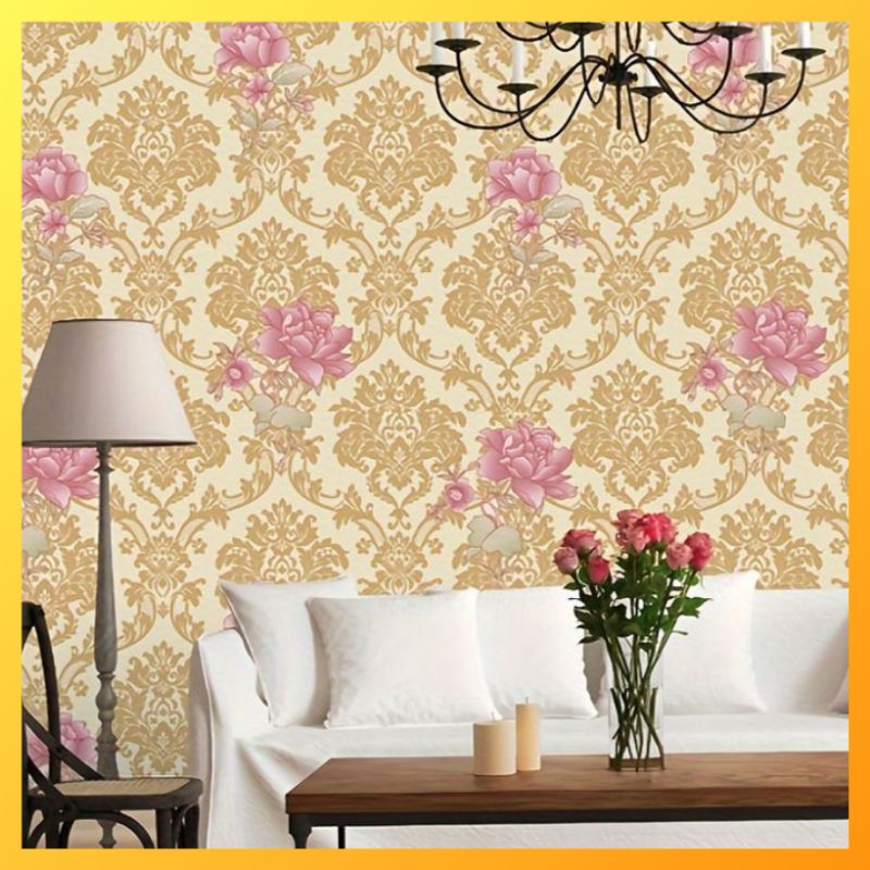 Jual HOLOS - Wallpaper Dinding Batik Bunga Wallpaper Dinding Gold ...