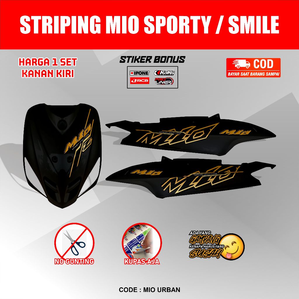 Jual STRIPING VARIASI YAMAHA MIO SPORTY / STICKER MIO SMILE URBAN ...