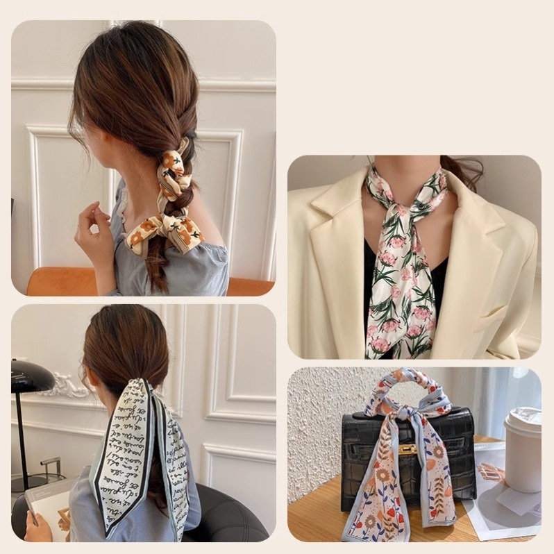 Jual Ikat Rambut Wanita Scarf Syal Tali Korea Bandana Hair Ribbon Retro ...