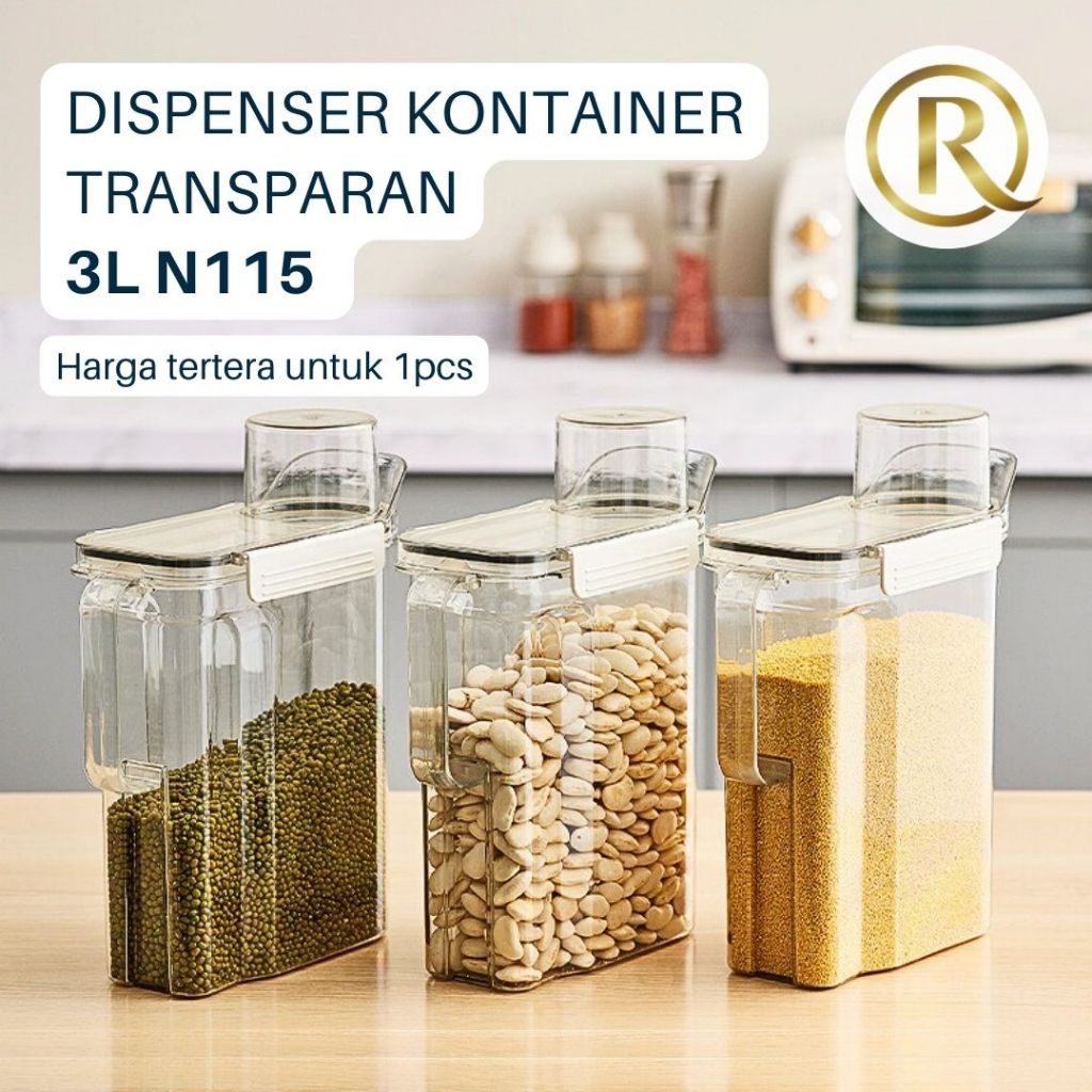 Jual Dispenser Kontainer Transparan 3L N115 Aesthetic Food Container ...