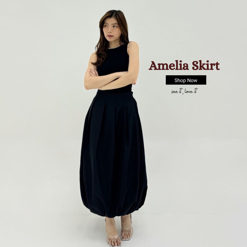 Jual Amelia Baloon Skirt Rok Balon Wanita Bahan Polyester | Shopee ...