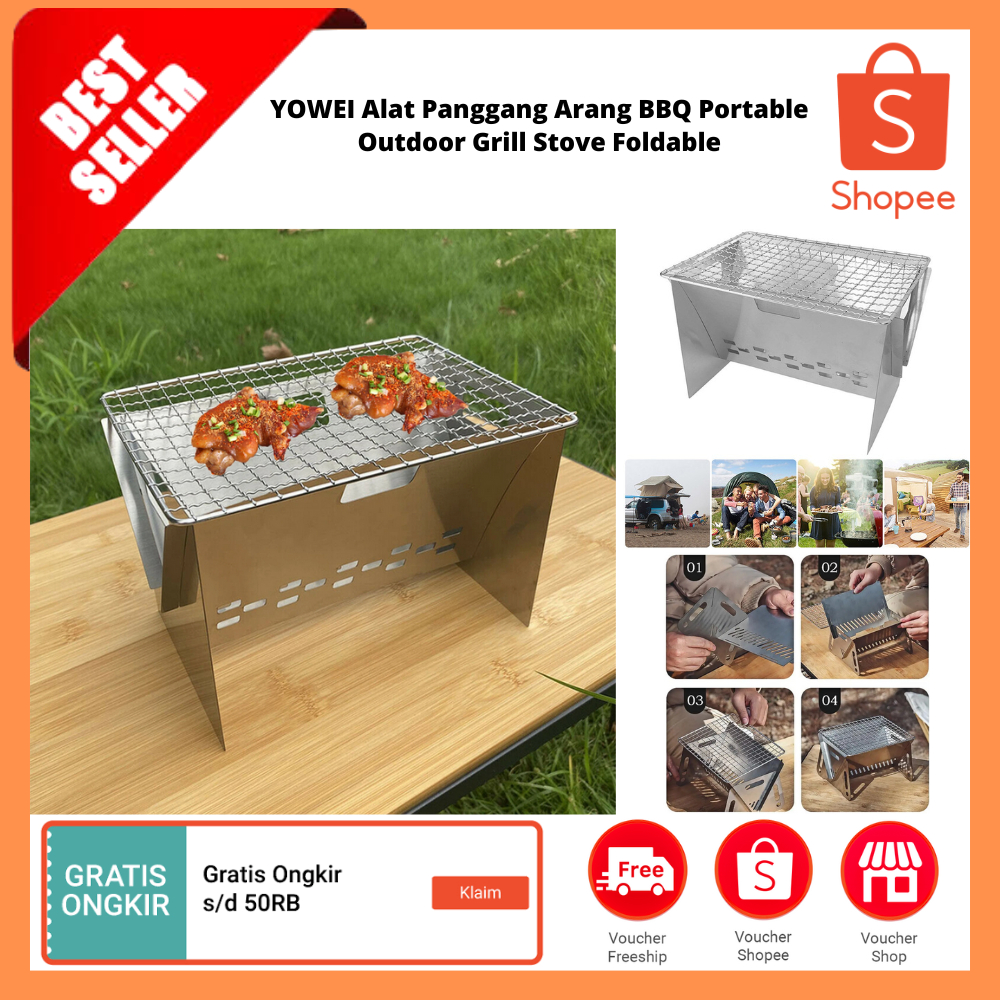 Jual Alat Panggang Arang BBQ Portable Outdoor Grill Stove Foldable ...