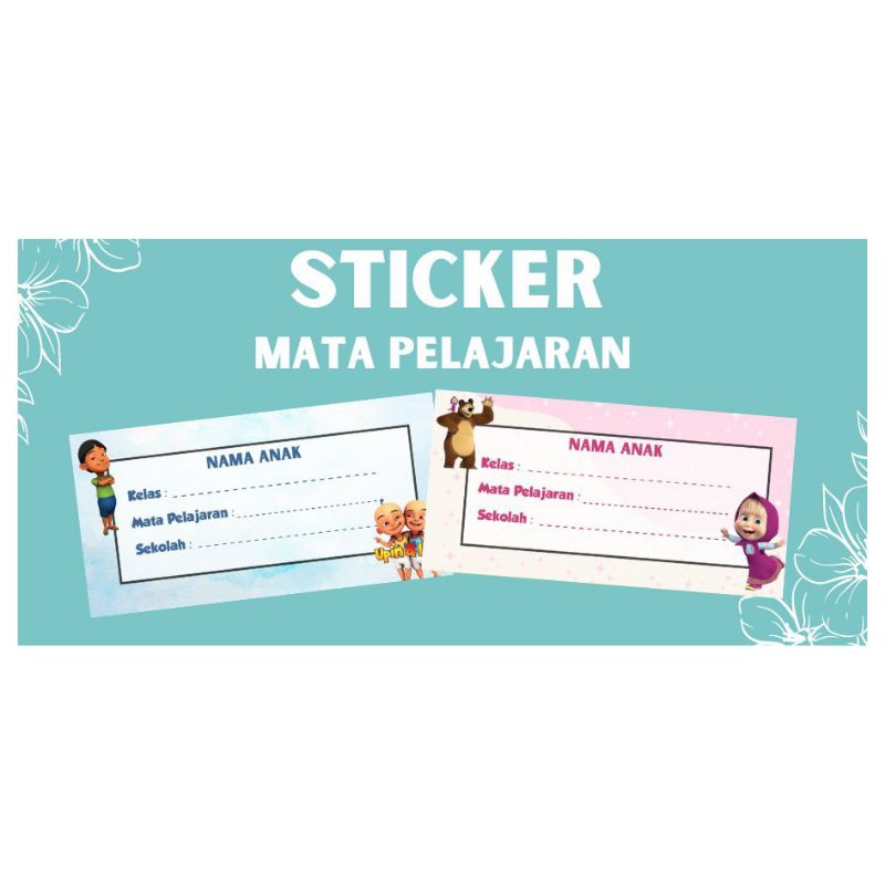 Jual STIKER MATA PELAJARAN - STICKER MAPEL - ADA NAMA - 20 PCS | Shopee ...