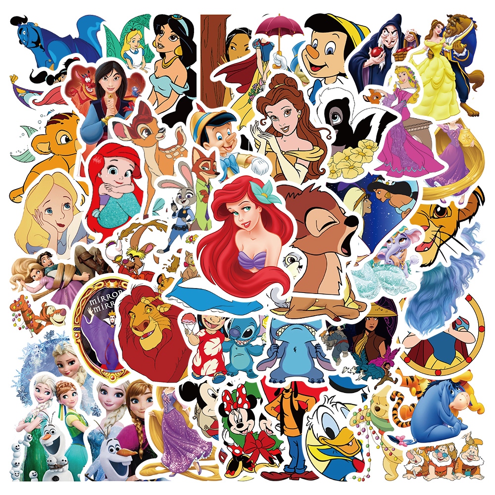 Jual [50PCS]Stiker Disney Kartun Stiker Pack Ariel Belle Tuan putri The ...
