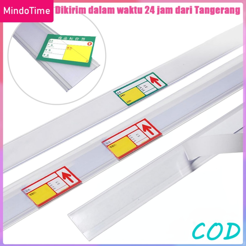 Jual 90CM PVC Price Rail with Double Tape & Clip Universal Price Tag ...