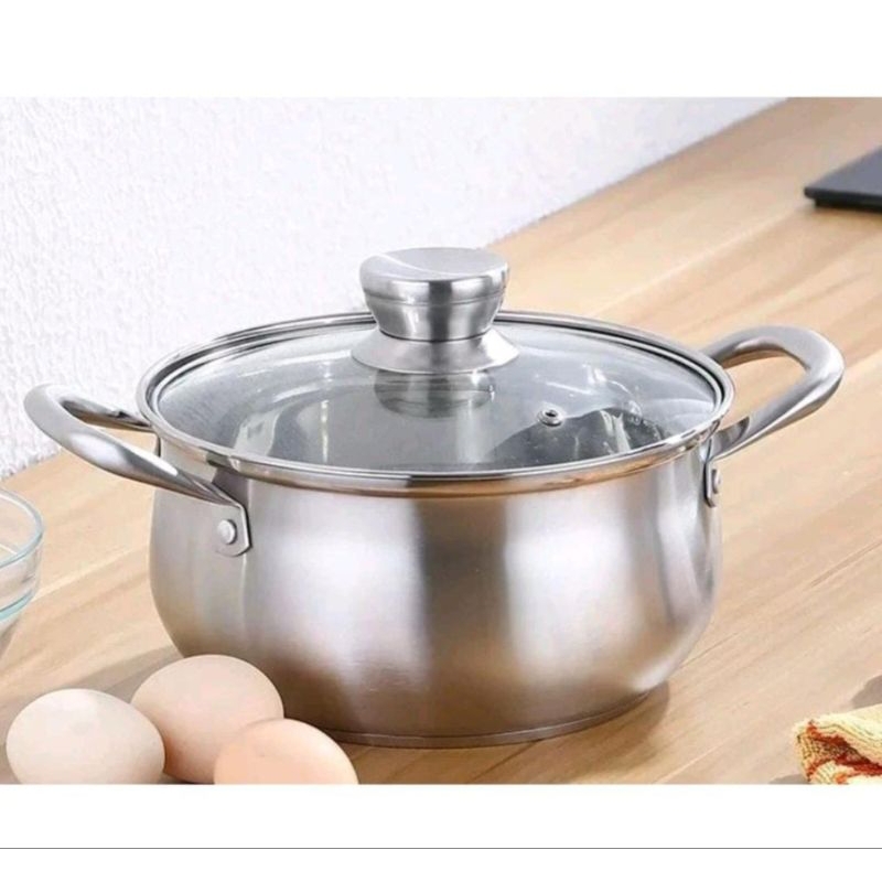 Jual Panci Labu Soup Pot Satuan Belly Pot Ukuran 20 Cm Tutup Kaca High ...