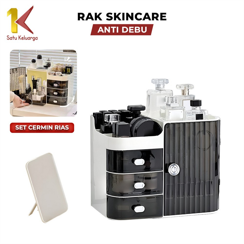 Jual Satu Keluarga Rak Kosmetik Set Cermin Rias dengan Laci Transparan ...