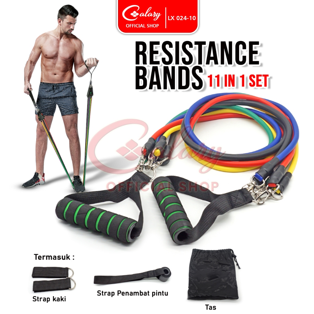 Jual 𝐂𝐀𝐋𝐀𝐑𝐘Resistance Bands Tube Fitness Stretching Power Band Self ...
