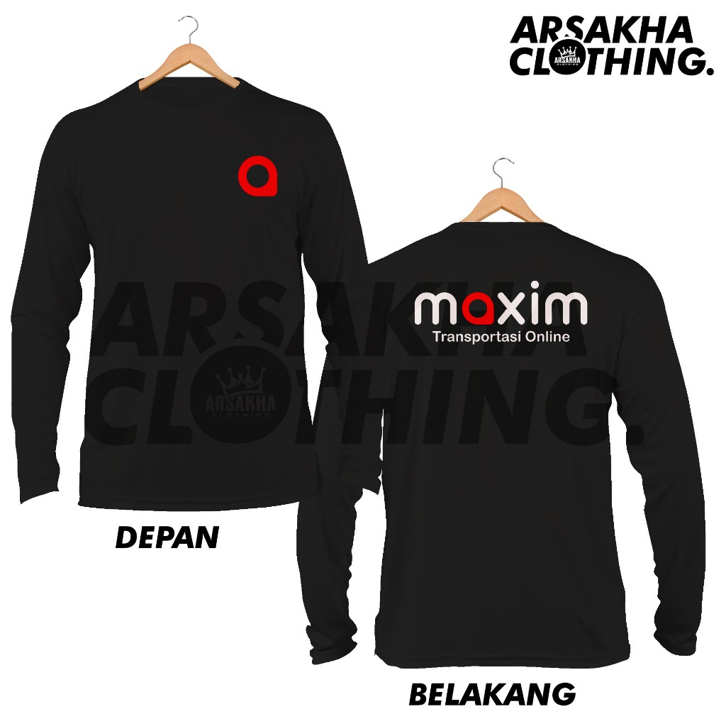 Jual Kaos Lengan Panjang Maxim Transportasi Online v2 Baju Distro Katun ...